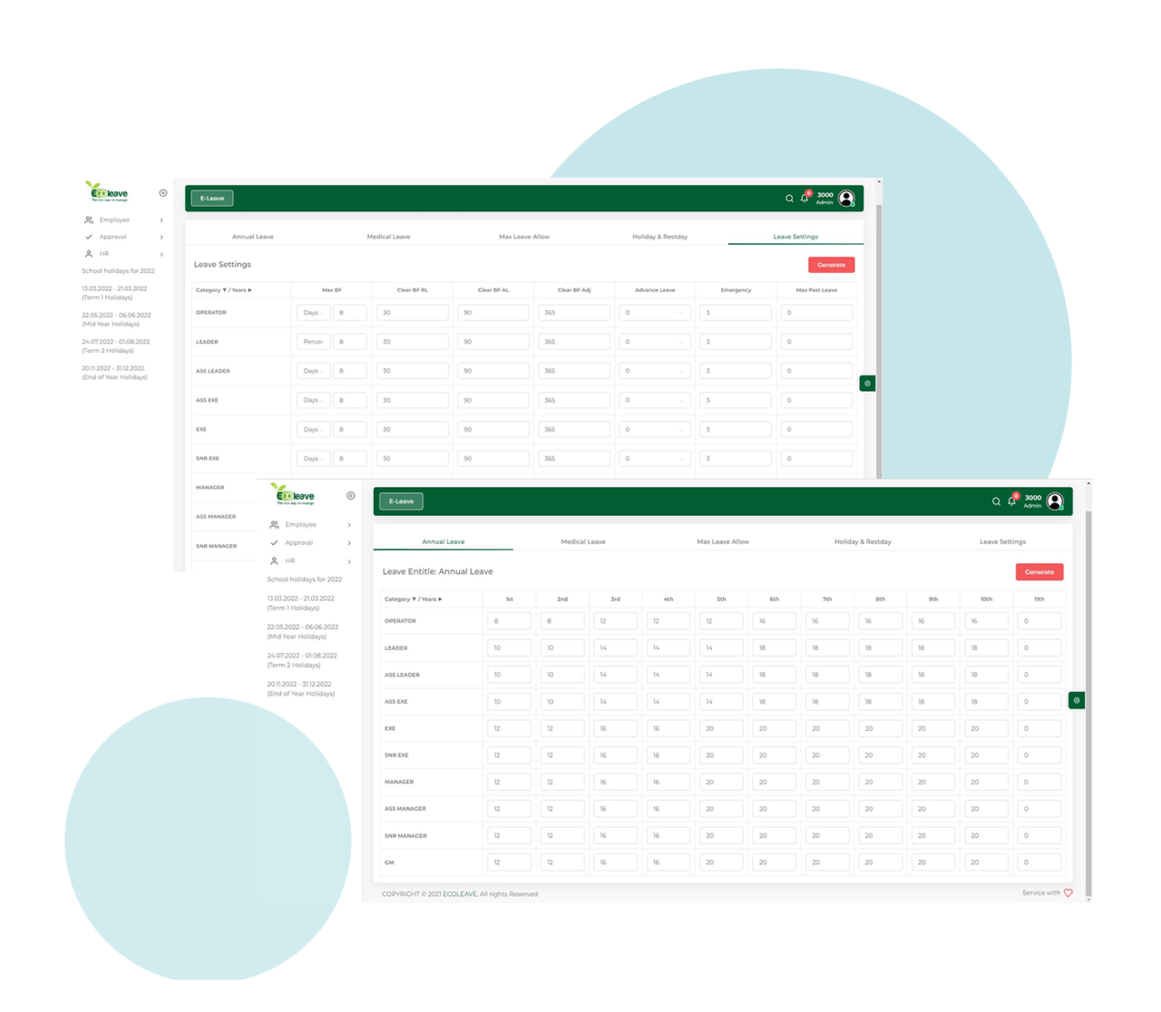 e-leave - Online Leave Management System - Leave Application